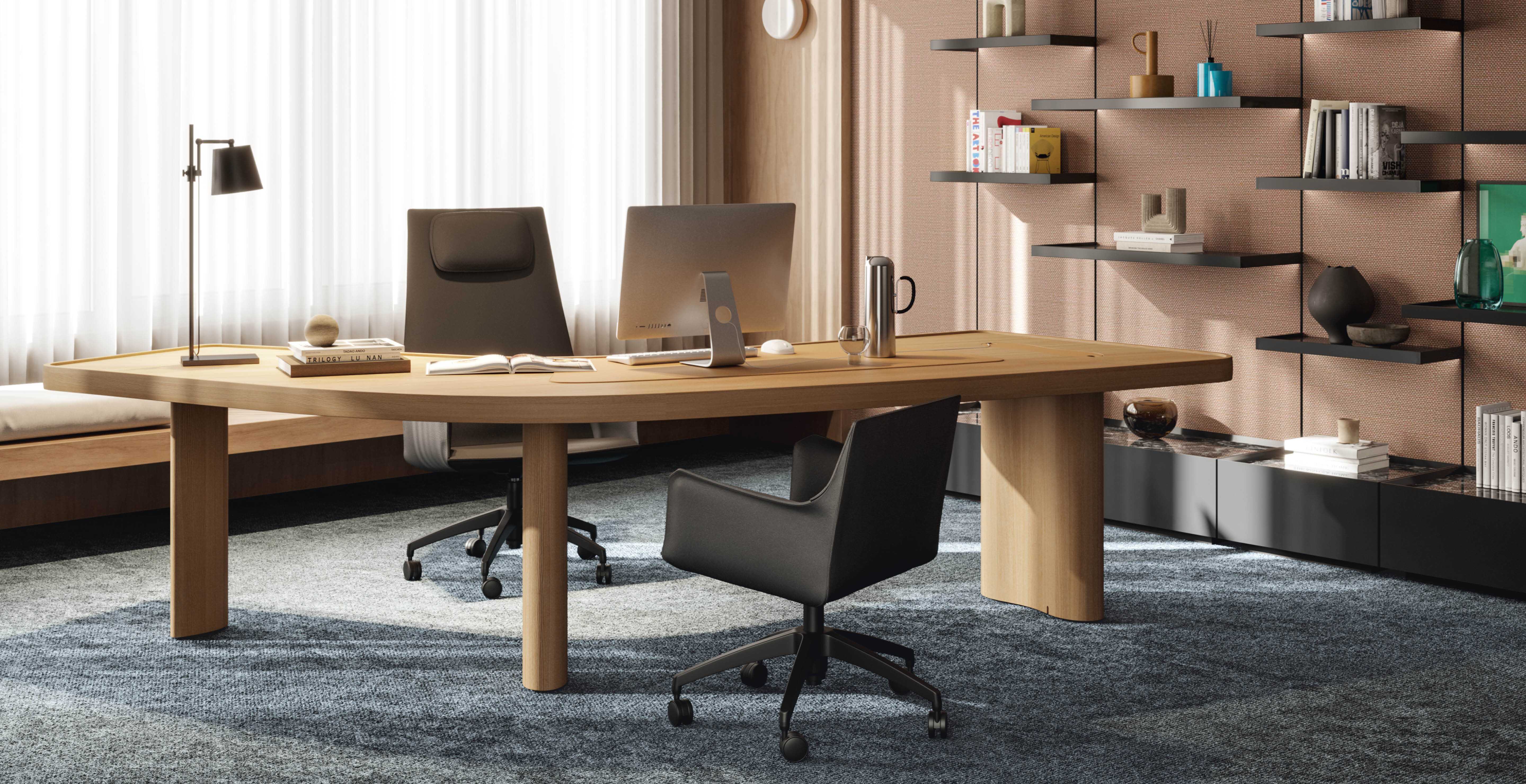 Bureau Boomerang desk, with electrification| Pro | Cassina